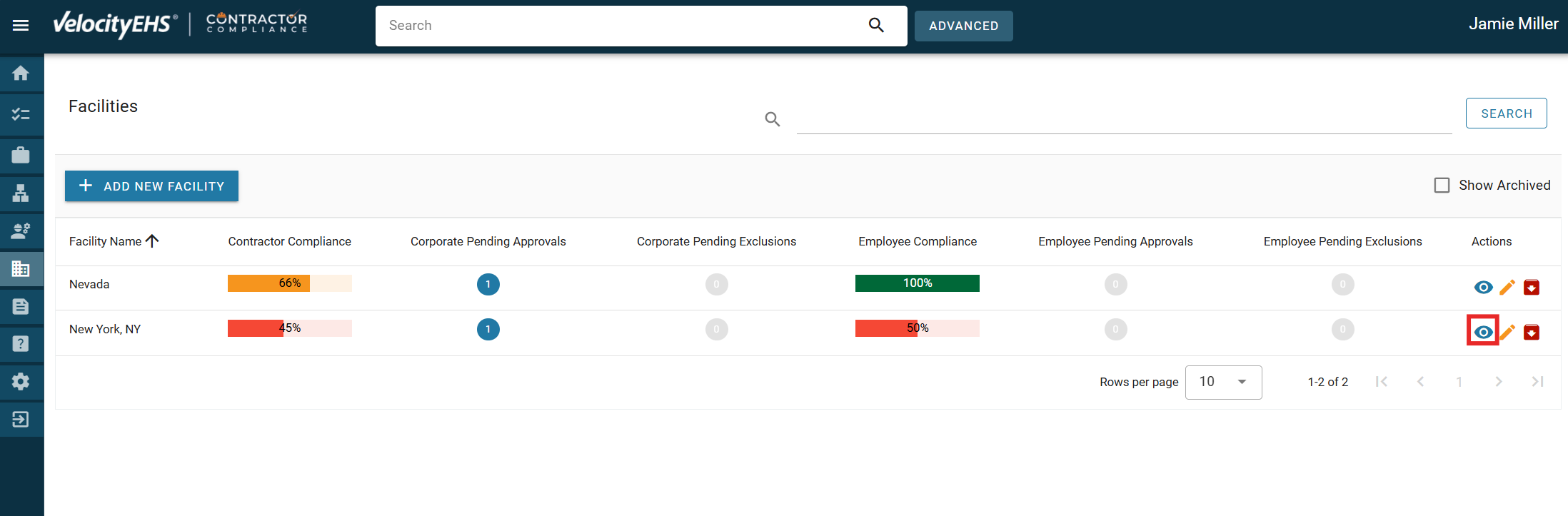 How To View a Facility's Dashboard – Knowledge Base