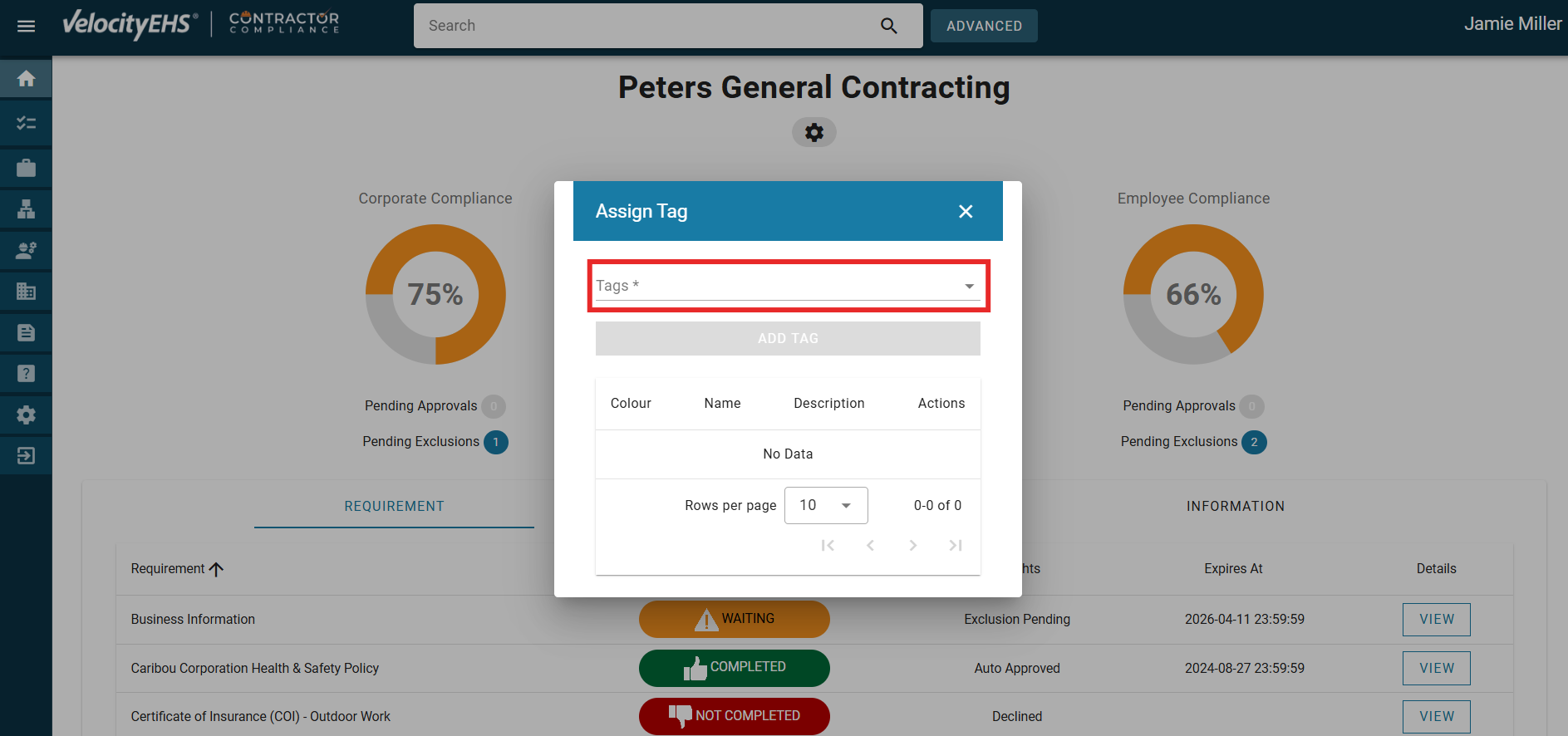 Adding Tags to a Contractor – Knowledge Base